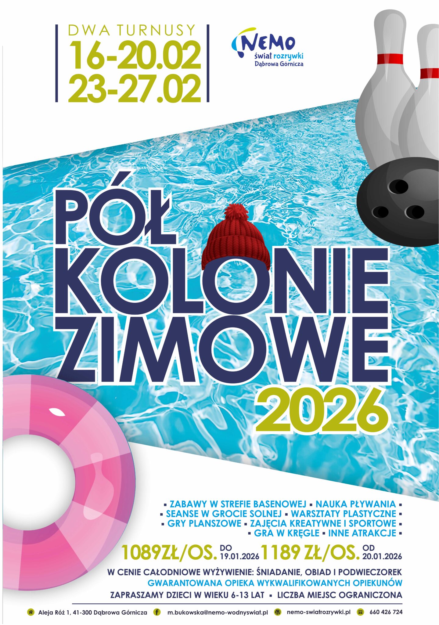Półkolonie Zimowe w Nemo 2026 – NEMO Świat Rozrywki